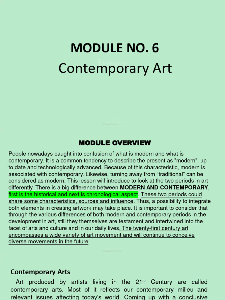 Module 6 ART APPRECIATION | PDF | Street Art | Installation Art