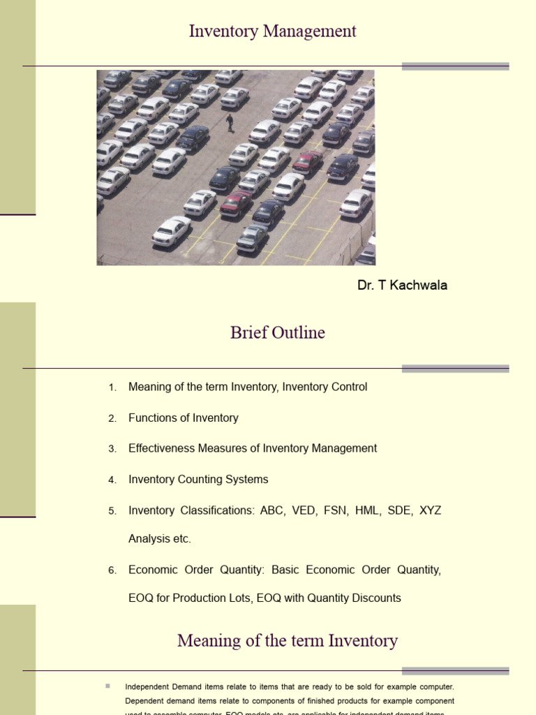 Inventory Management | Download Free PDF | Inventory | Supply Chain Management