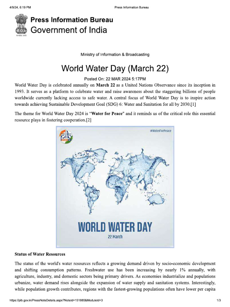 Water Awareness | PDF