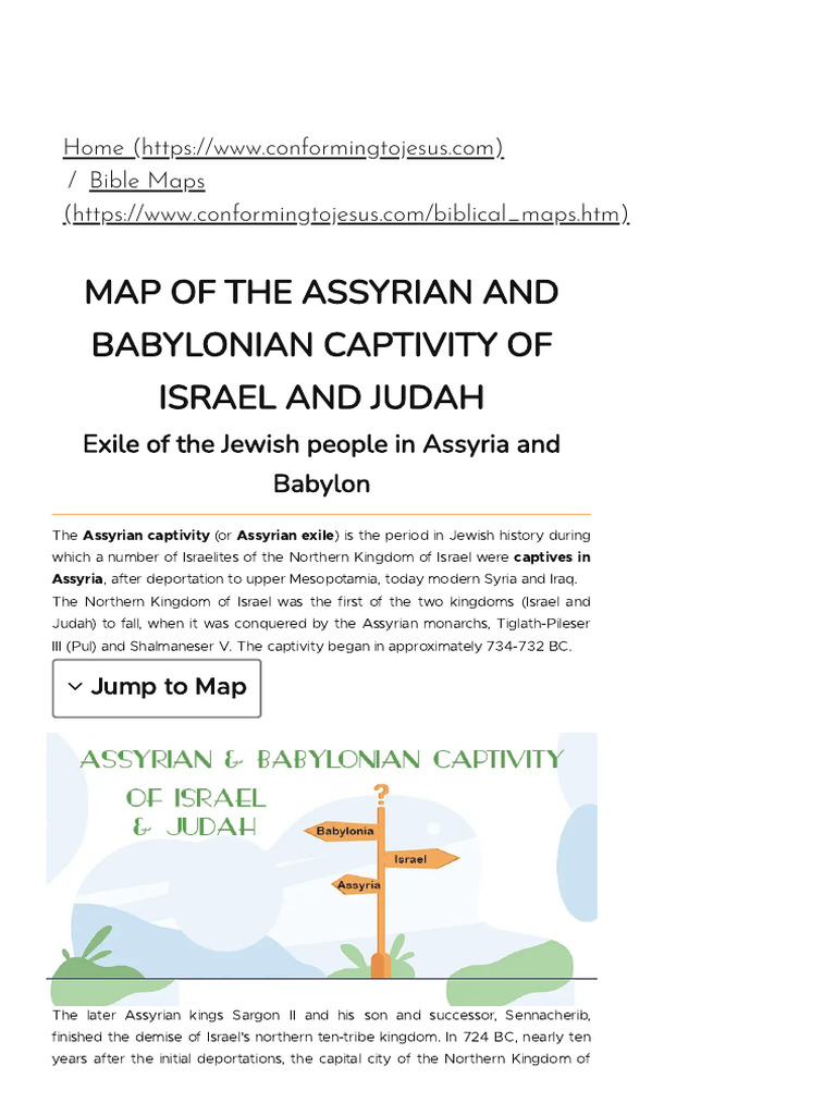 Assyrian and Babylonian Exile of Israel | PDF | Babylonian Captivity ...