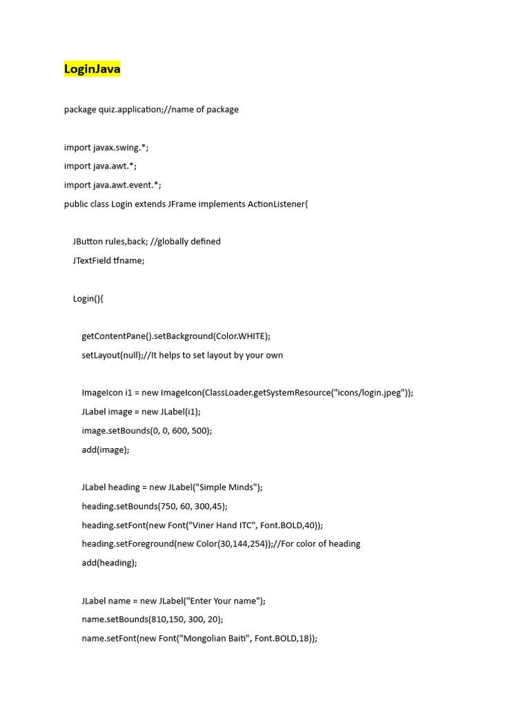 LoginJava | PDF | Java (Programming Language) | Computer Programming LoginJava | PDF | Java (Programming Language) | Computer Programming