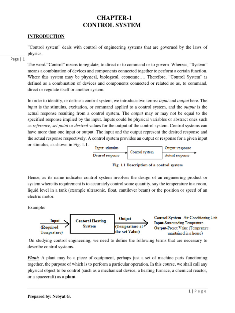 CH 1 | PDF | Control Theory | Feedback