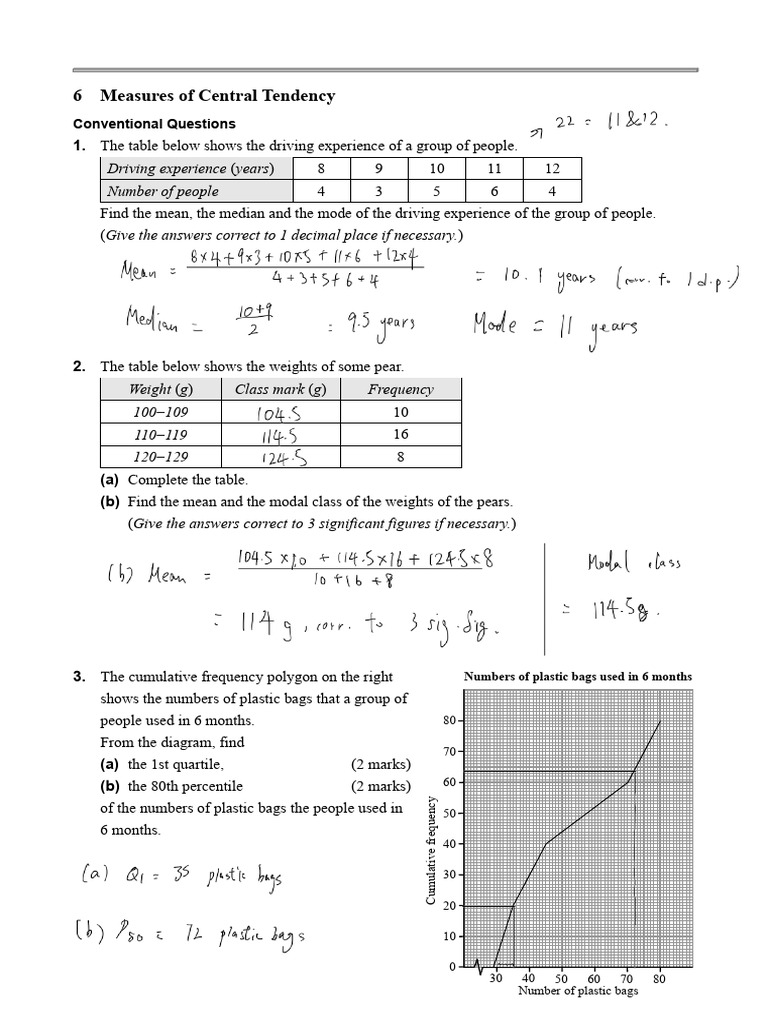 Chapter 6 Level 2 Question 2 | Download Free PDF | Mean | Median