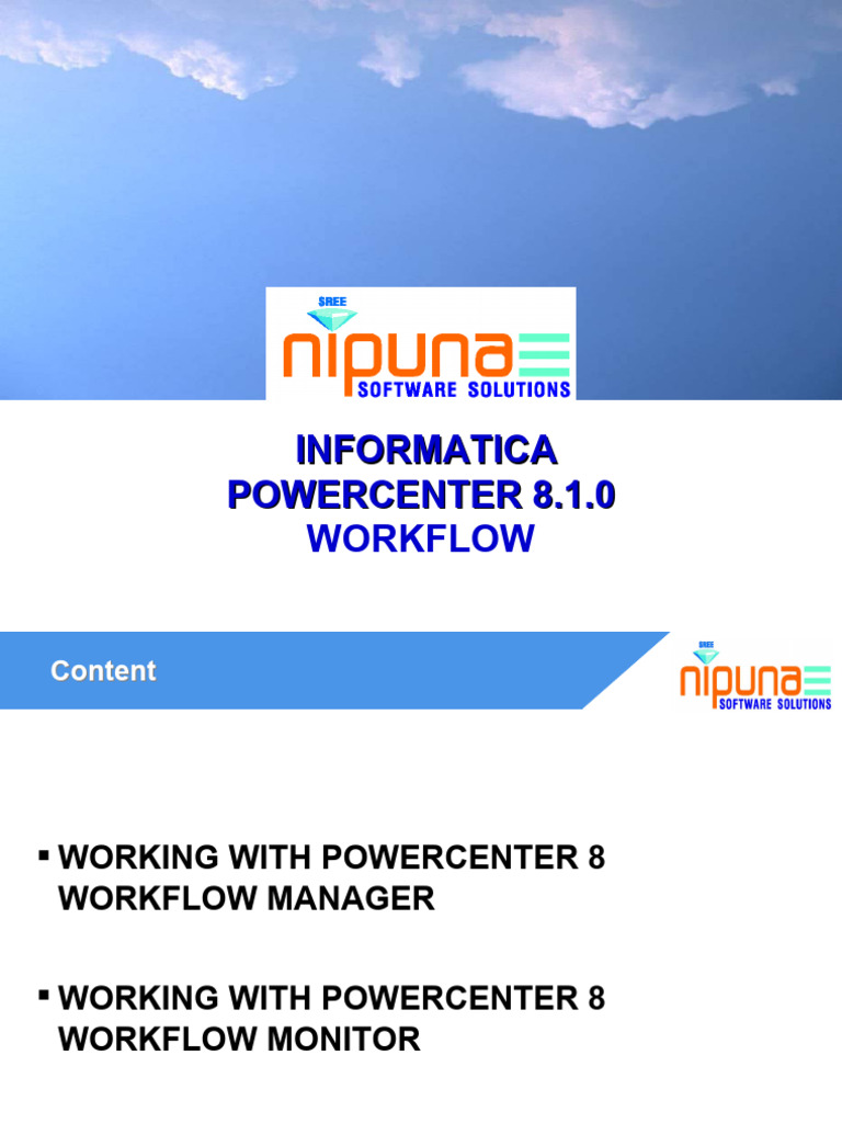 Working With Powercenter 8 Workflow | Download Free PDF | Databases | Relational Database
