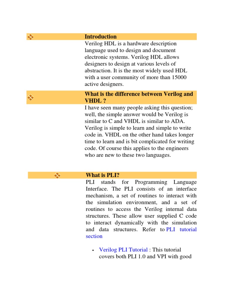 Verilog HDL Overview and PLI Guide | PDF | Art | Technology & Engineering