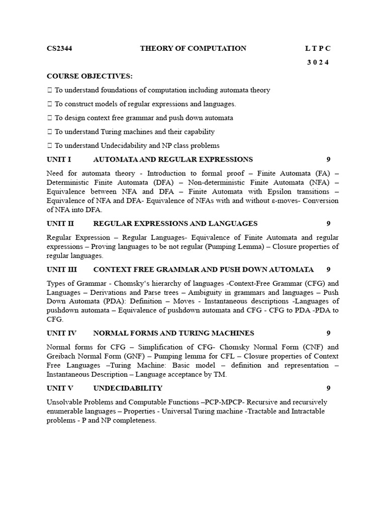 Cs2344 Toc Pdf Theory Of Computation Mathematical Logic 6103