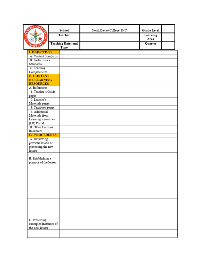 DepEd LP Format | PDF
