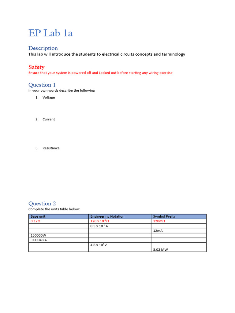 EP Lab 1a | PDF