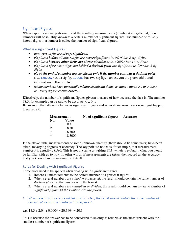 Significant Figures | PDF | Significant Figures | Multiplication
