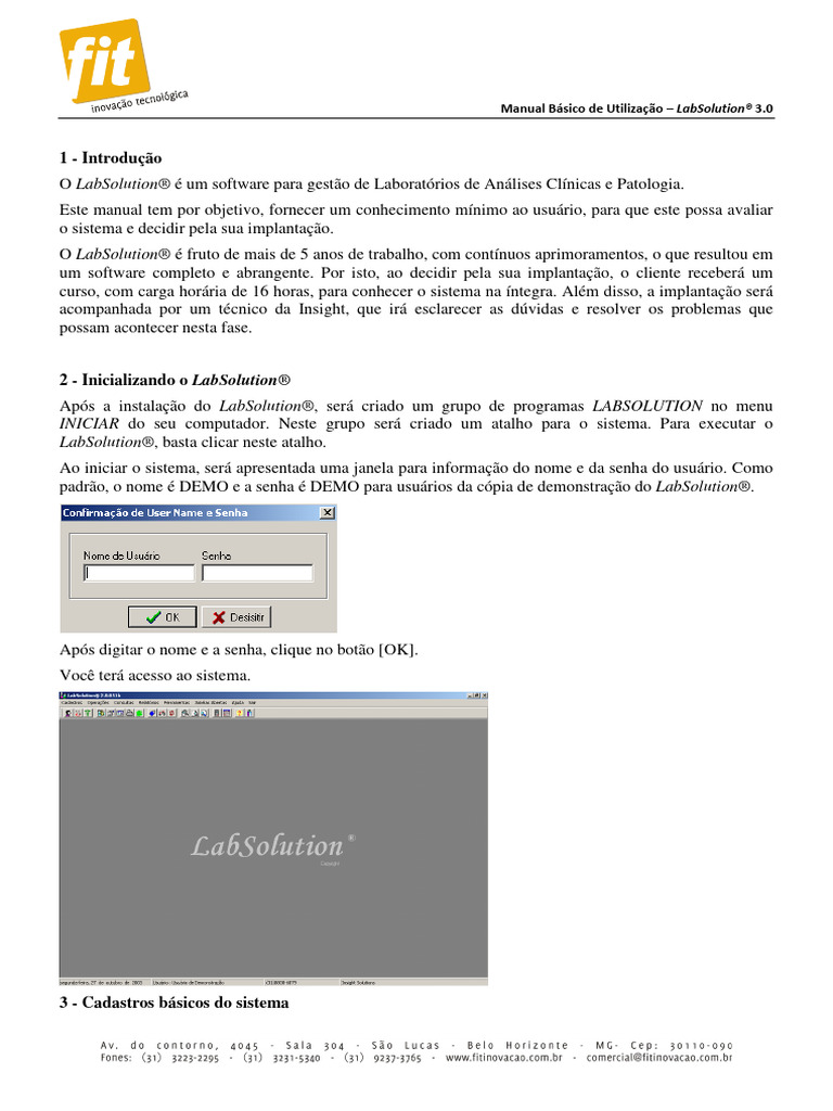 Manual Labsolution 3 | PDF | Programas | Amostragem (Estatística)