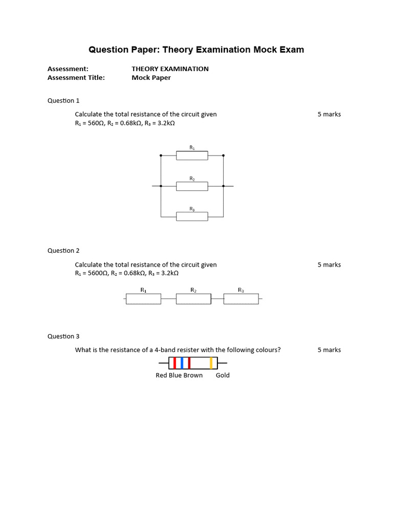 Electrical Principles Mock Paper | PDF | Ac Power | Transformer
