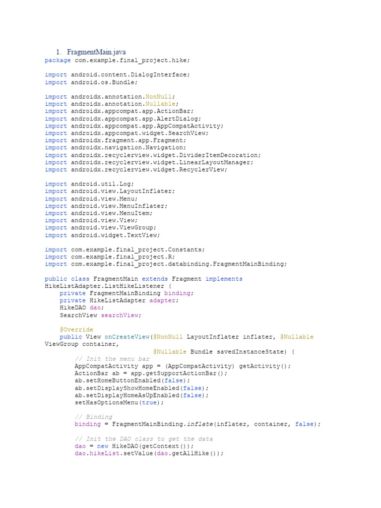 Fragment Main | Download Free PDF | Android (Operating System) | Boolean Data Type