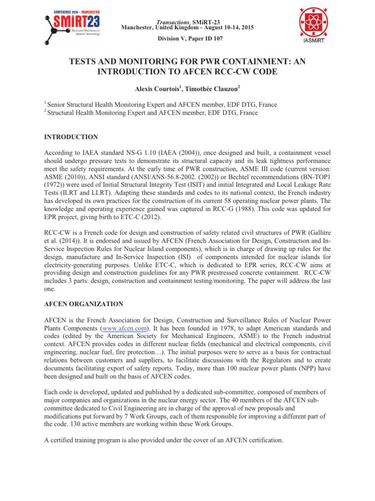 SMiRT-23 Paper 107 | PDF | Nuclear Power Plant | Pressure