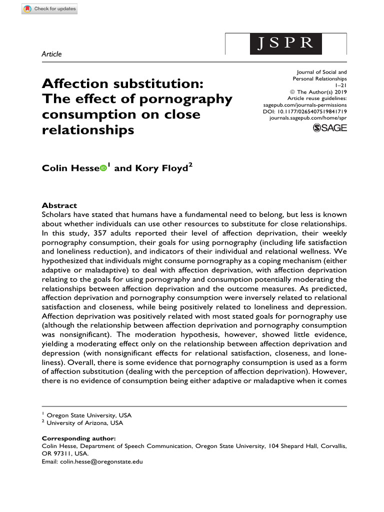 Affection substitution | PDF | Loneliness | Psychological Concepts