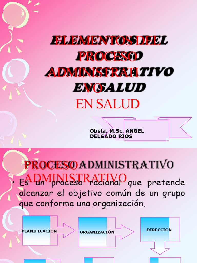 Ponencia 5 Elementos Del Proceso Administrativo en Salud | PDF | Evaluación | Business