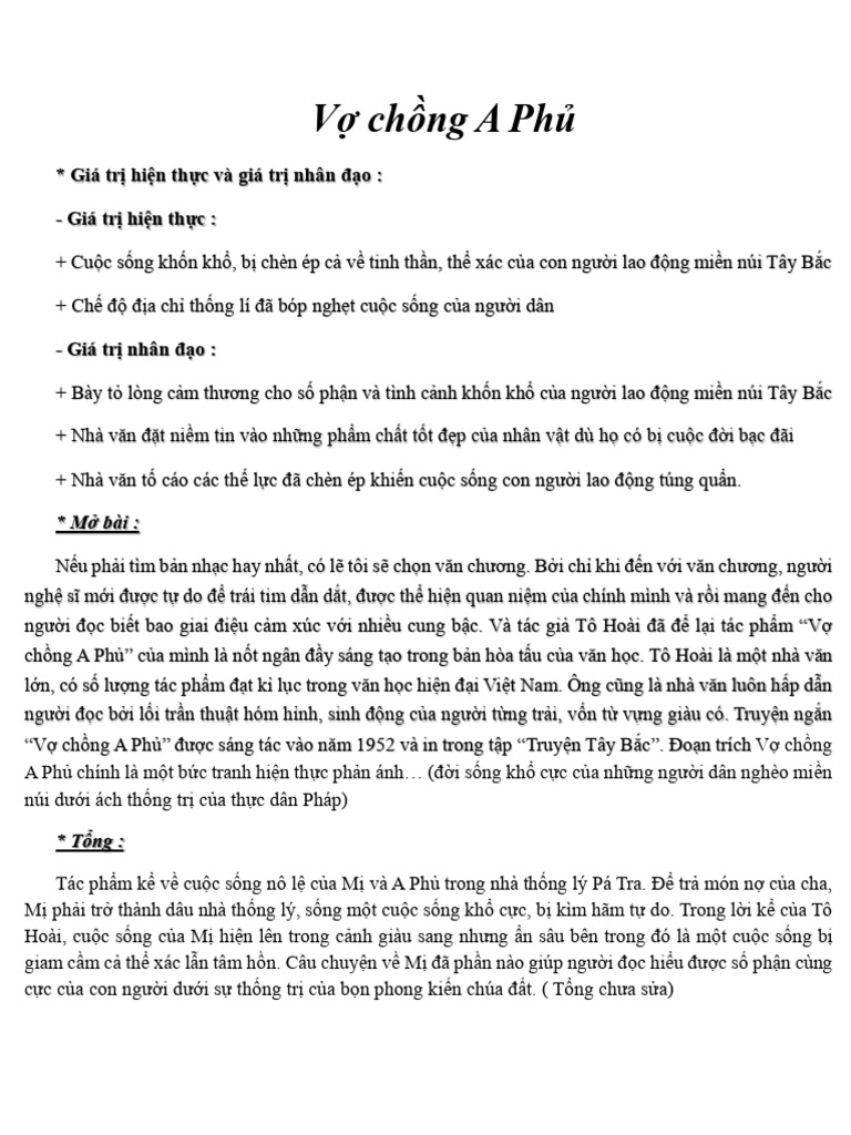 V CH NG A PH - Tô Hoài | PDF