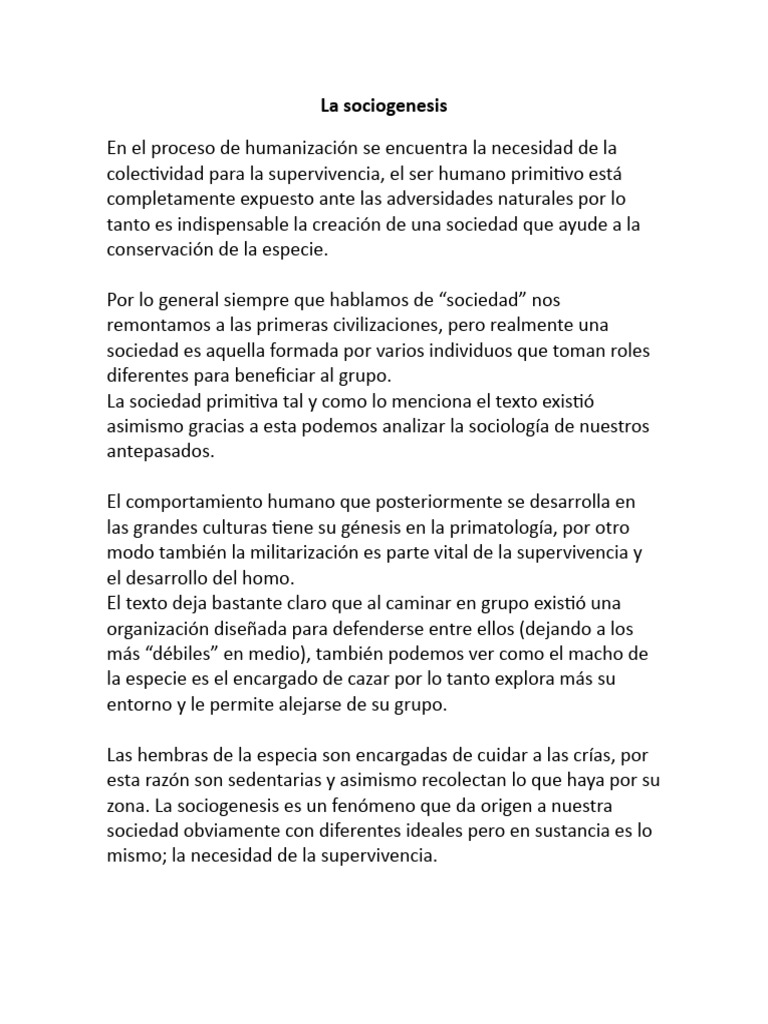 Sociogenesis | PDF