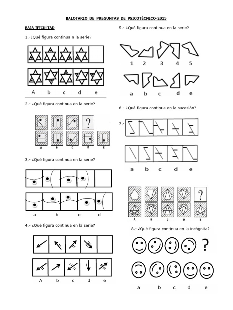 Psicotecnico ELEAZAR 100 PREGUNTAS CON RESPUESTAS | PDF