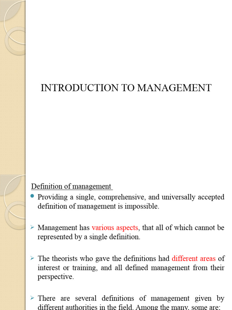 Introduction Managment | PDF | Decision Making | Power (Social And ...