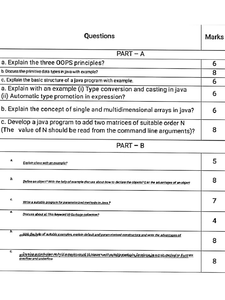 Java 3rd Sem IA1 | PDF