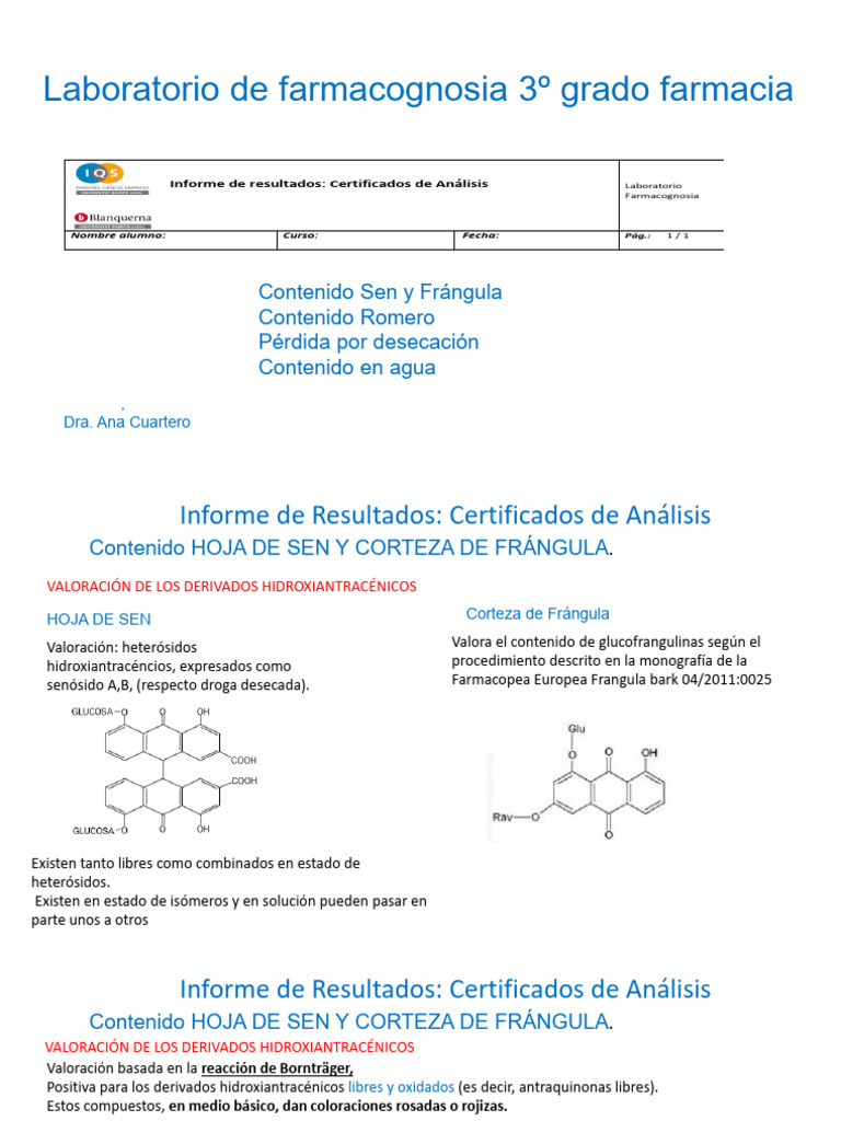 2 SEN FRangula Perdida Desecacion Contenido en Agua | PDF | Destilación ...