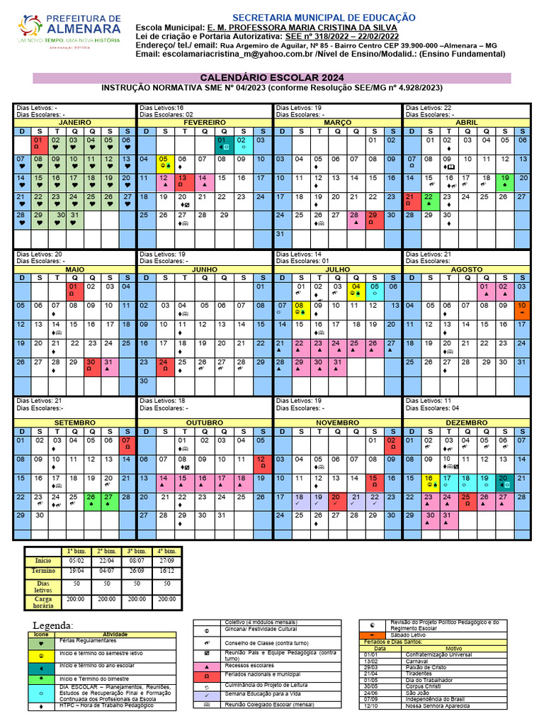Calendario Escolar 2024 - 250124 | PDF