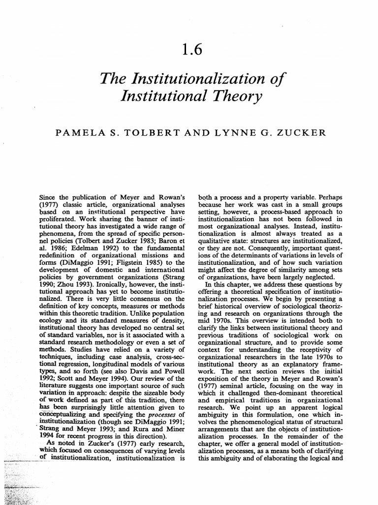Pamela S. Tolbert & L. Zucker - The Institutionalization of ...