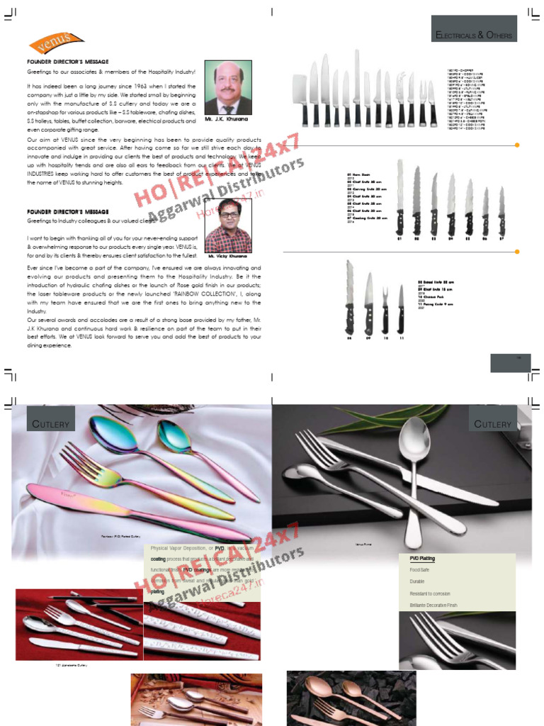 Venus Cutlery Product Overview | PDF | Cutlery | Tableware
