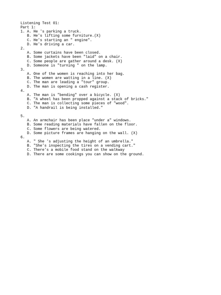 Toeic Listening Test 01 | PDF