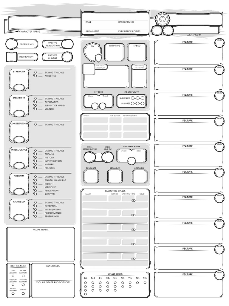 Dandd 5e Multiclass Character Sheet Pdf