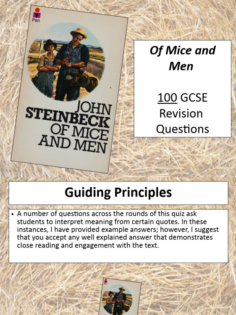 Of Mice and Men Revision Quiz Full Version | PDF