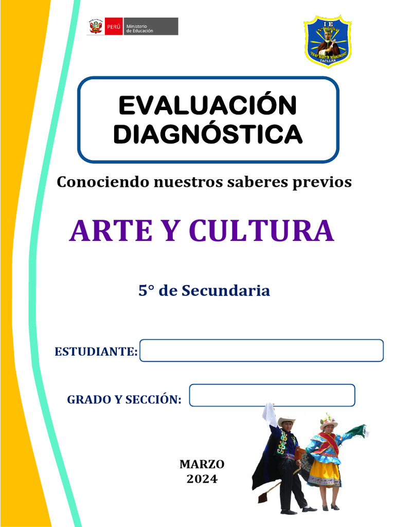 5° Ficha Evaluacion Diagnostica Arte Y Cultura Pdf Evaluación 8283