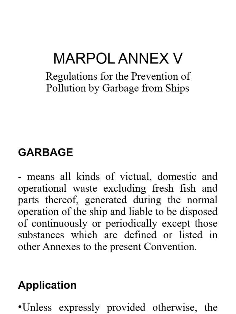 Marpol Annex V 1 | PDF | Municipal Solid Waste | Waste Management