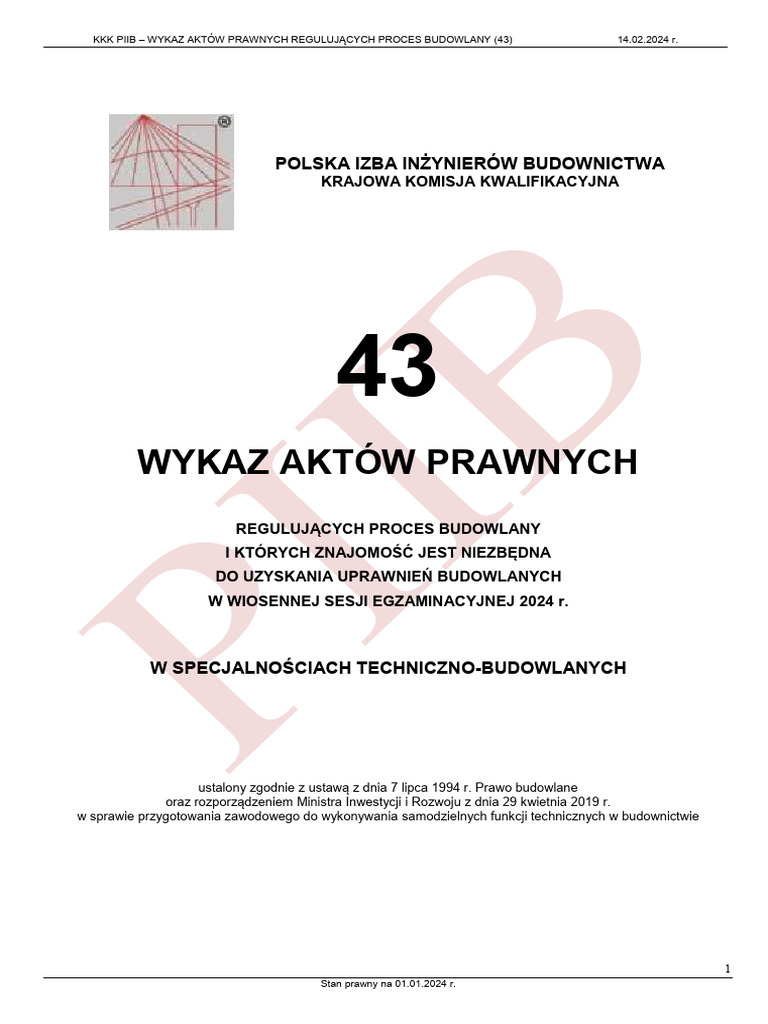 Wykaz Aktow Prawnych | PDF