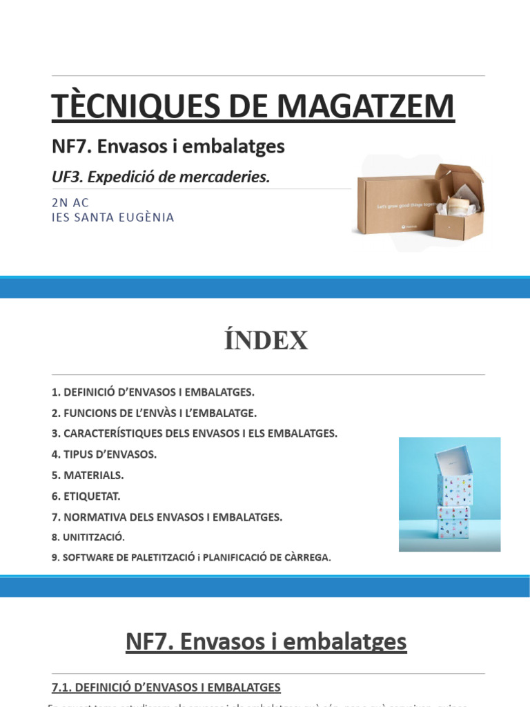NF7. Envasos I Embalatges | PDF