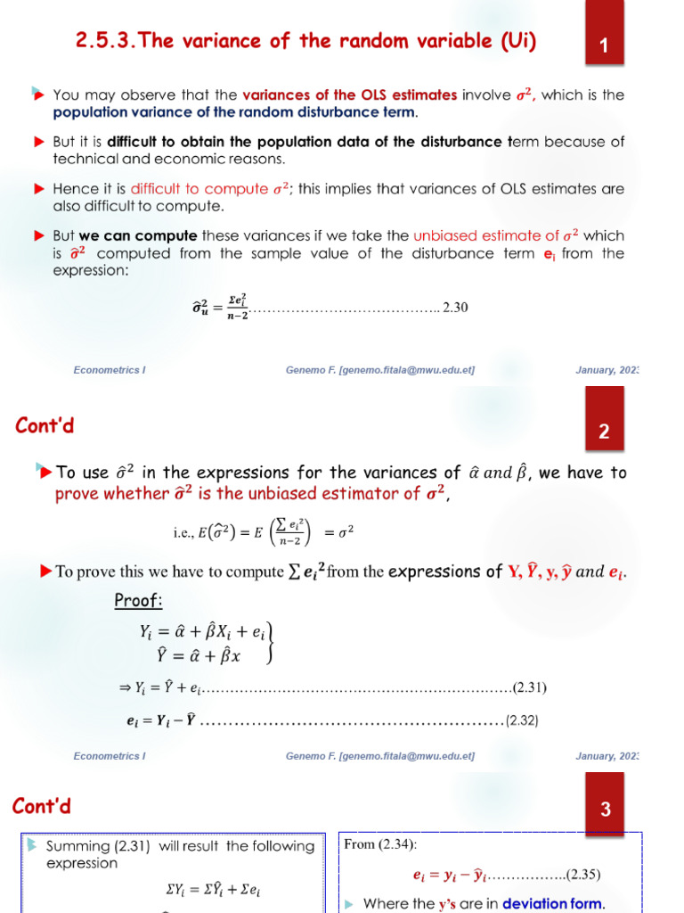 CH 2.3 Econometrics | PDF | Econometrics | Regression Analysis