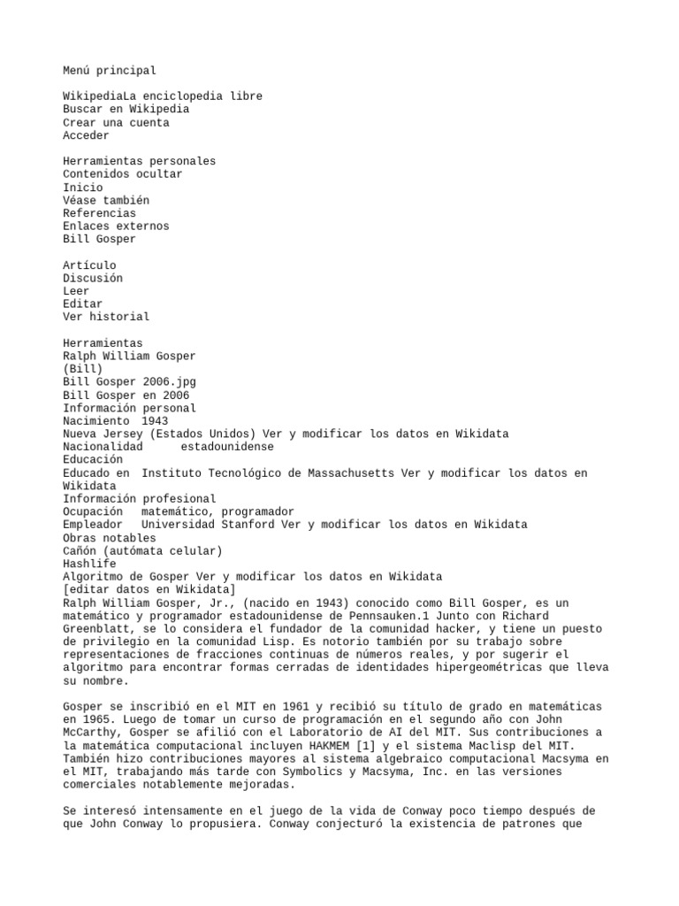 Bill Gosper | PDF | Informática