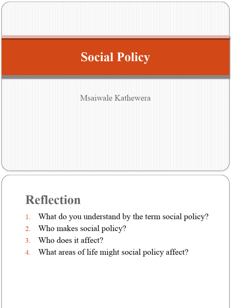 Lecture 1 Fundamentals To Social Policy 2024 | PDF | Welfare State | Policy