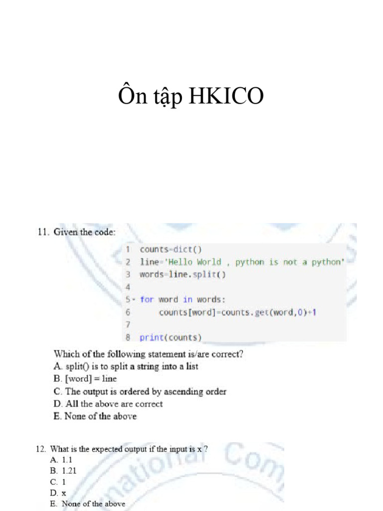 Ôn tập HKICO | PDF