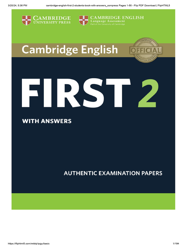 Cambridge English First 2 Students Book With Answers - Compress Pages 1 ...