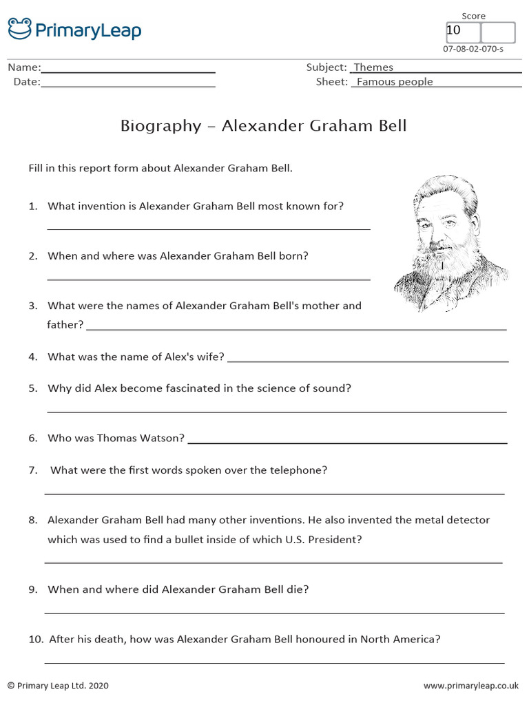 Alexander Graham Bell Biography Quiz | PDF