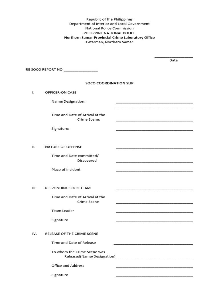 Forms On Crime Scene Reports | PDF | Crime Scene | Camera