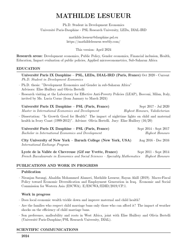 CV ML 2024 | Download Free PDF | Economies