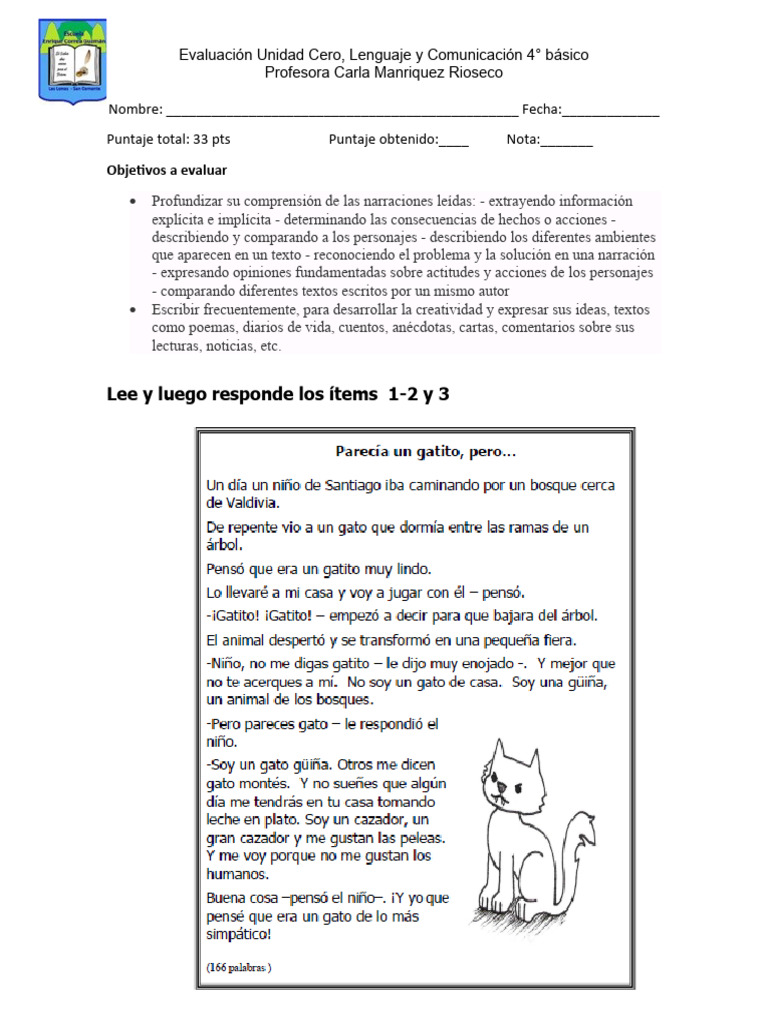 Lee y Luego Responde Los Ítems 1 | PDF | Estudios de idiomas extranjeros