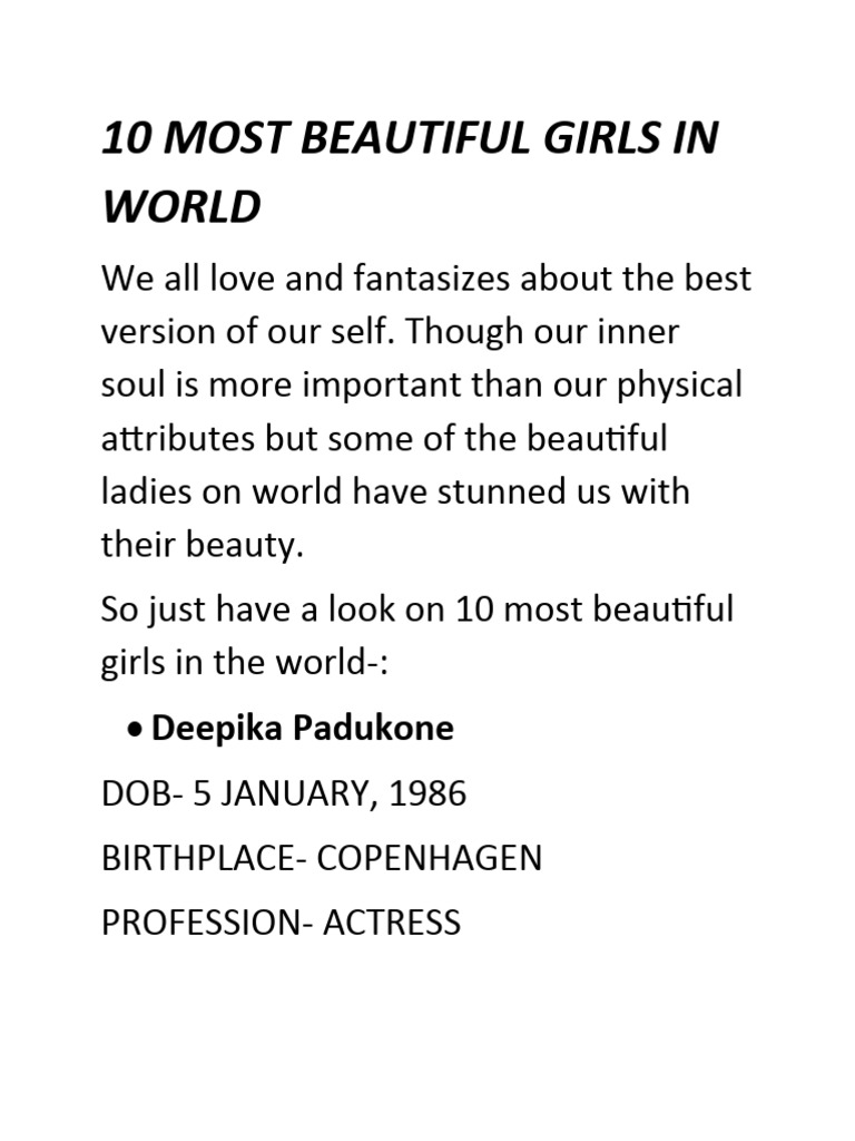 most beautiful girl | PDF