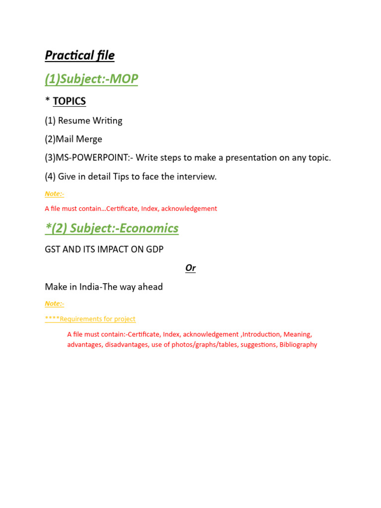 10+1 (Commerce) Project File | PDF