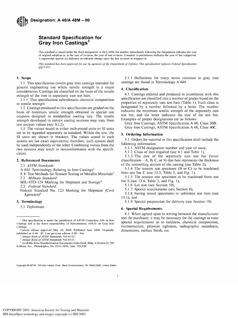 Astm A48 | PDF