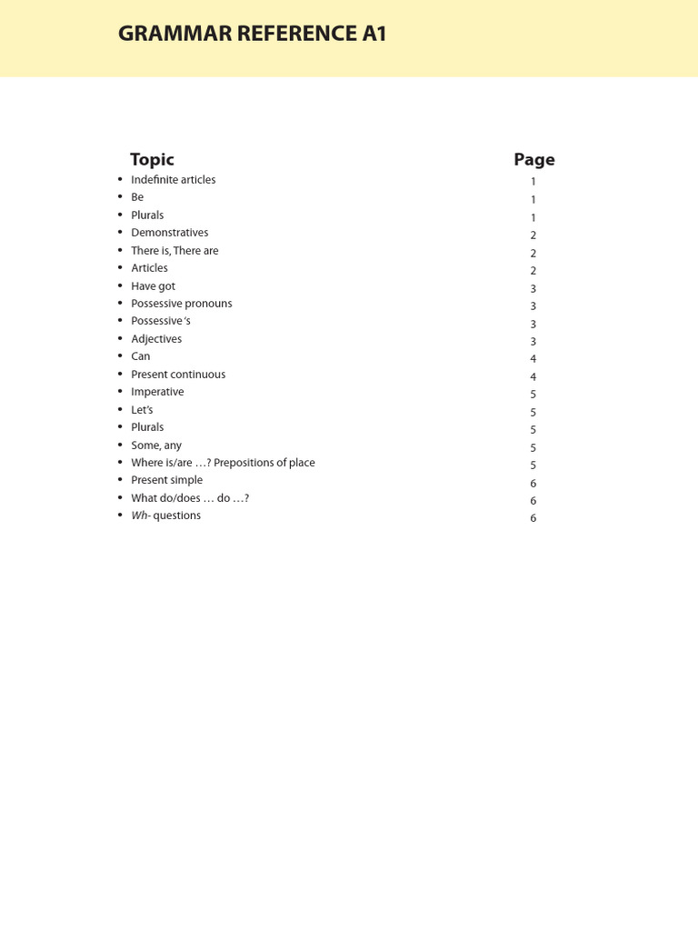 Grammar Reference A1 | Download Free PDF | Semantic Units | Syntax