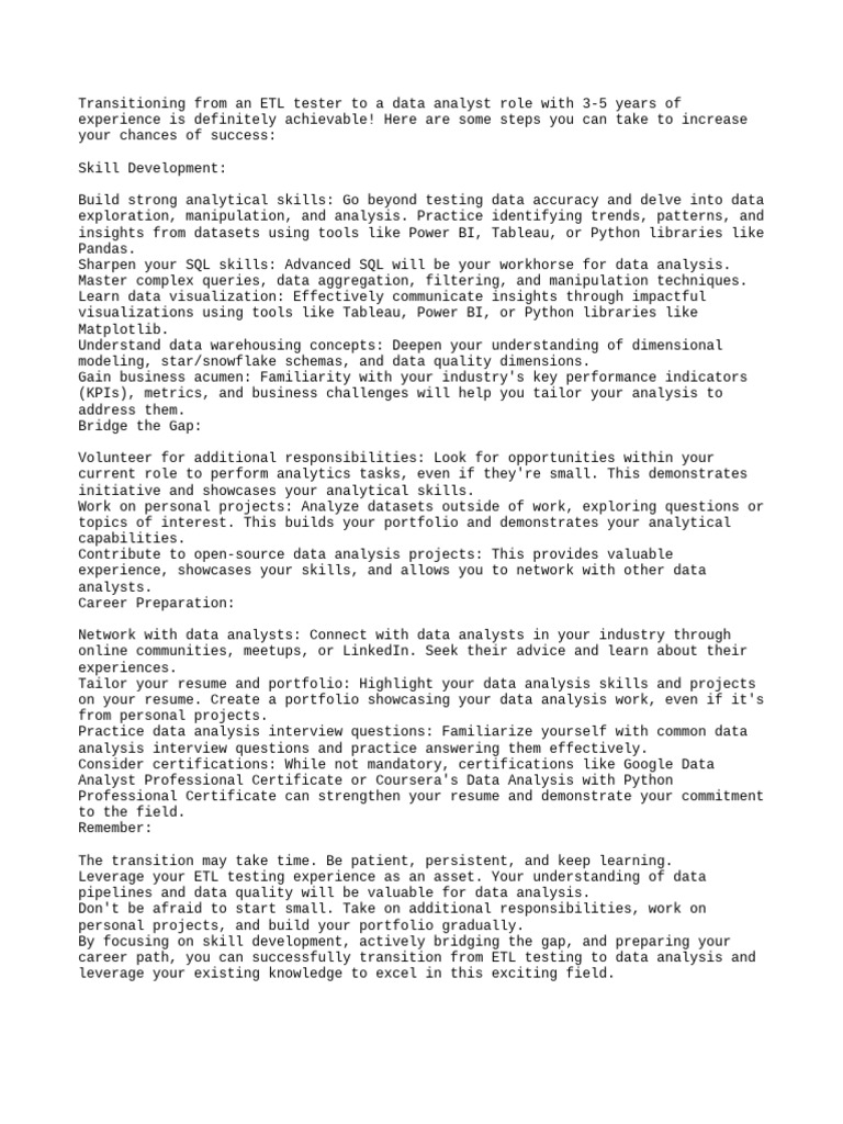 Etl To Data Analyst | PDF | Data Analysis | Data