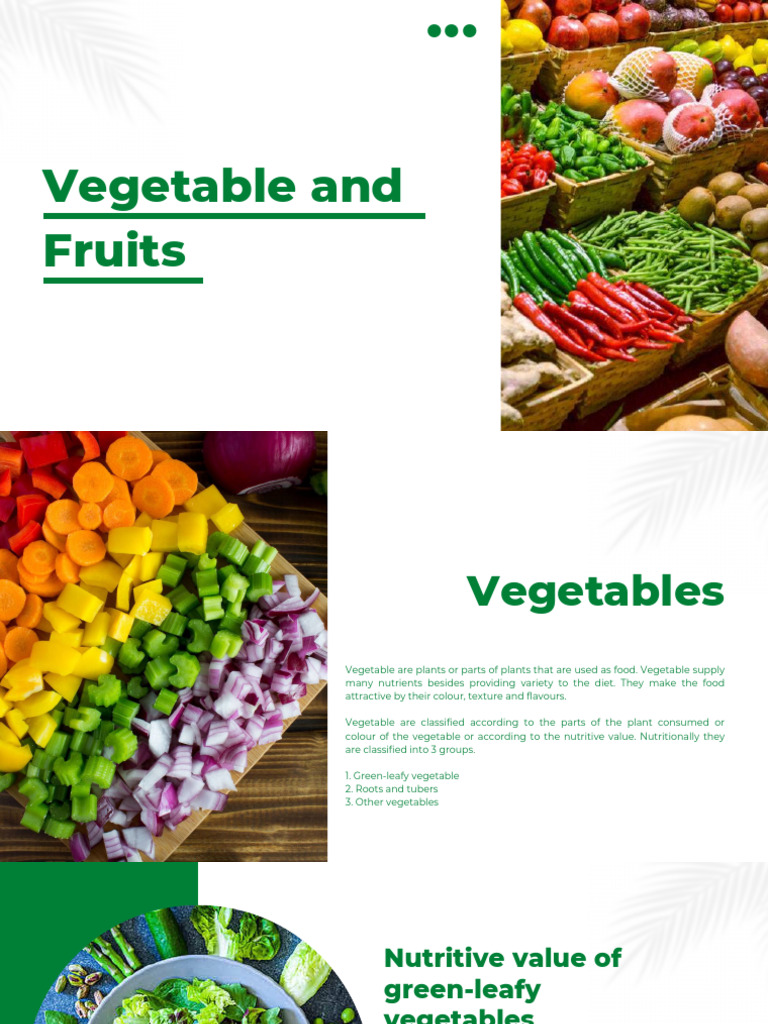 Vegetables and Fruits | PDF | Vegetables | Fruit